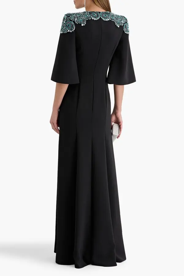 Jenny Packham Daza Embellished Crepe Gown