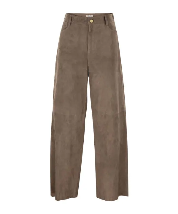 Max Mara Leather Trousers With Multiple Pockets
