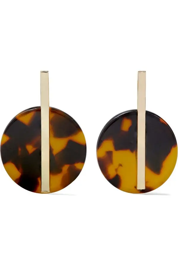 Shashi Eden Goldplated Tortoiseshell Resin Earrings - Brown