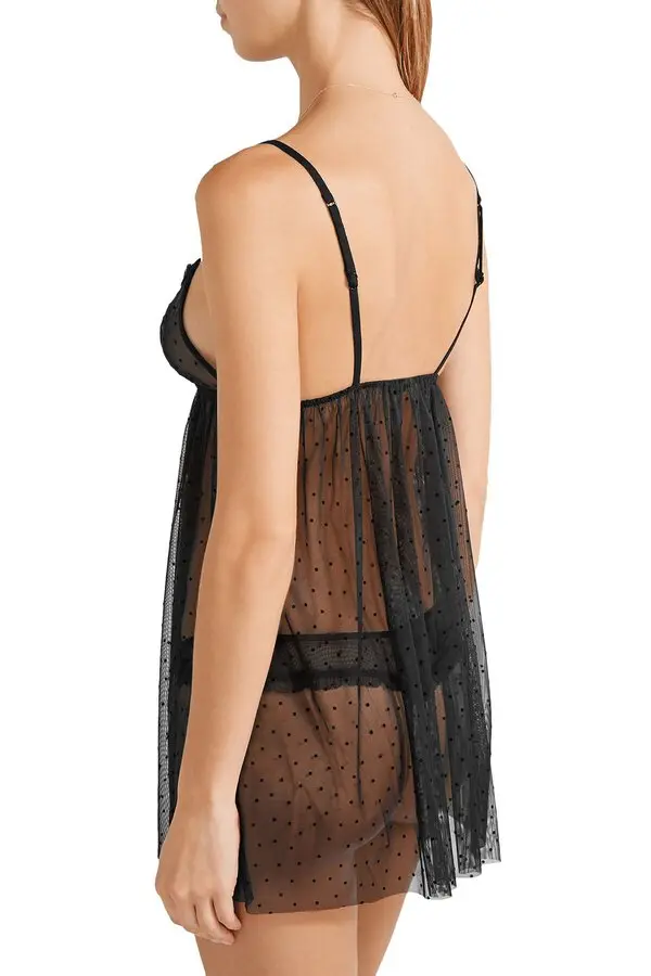 La Perla Plumetis Stretch Point D'esprit Tulle Chemise