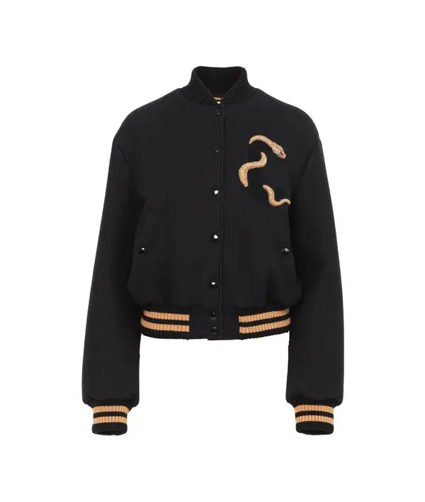 Chloé Long-sleeved Casual Jacket With Embellished Snake Detail