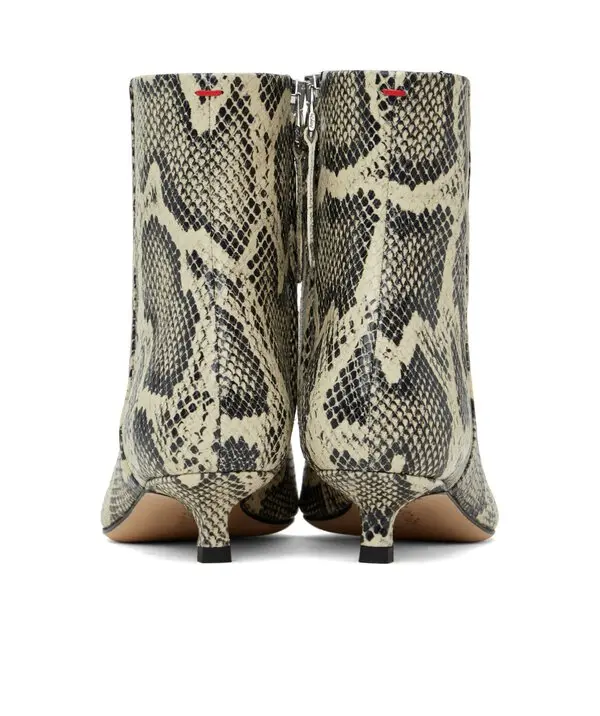 AeydĒ Pointed Toe Zip Up Ankle Boots - Nude