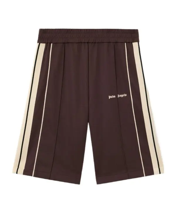 Palm Angels Logo Stripe Track Shorts - Tan