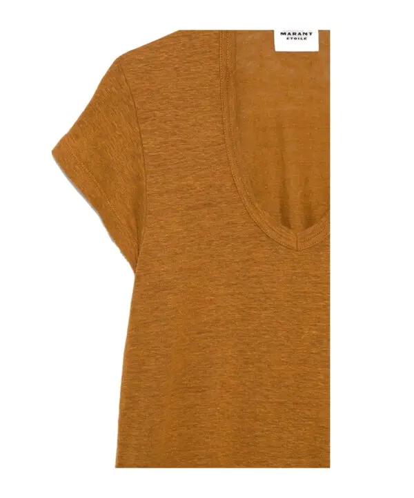 Isabel Marant Étoile Zankou V-neck T-shirt - Caramel Brown