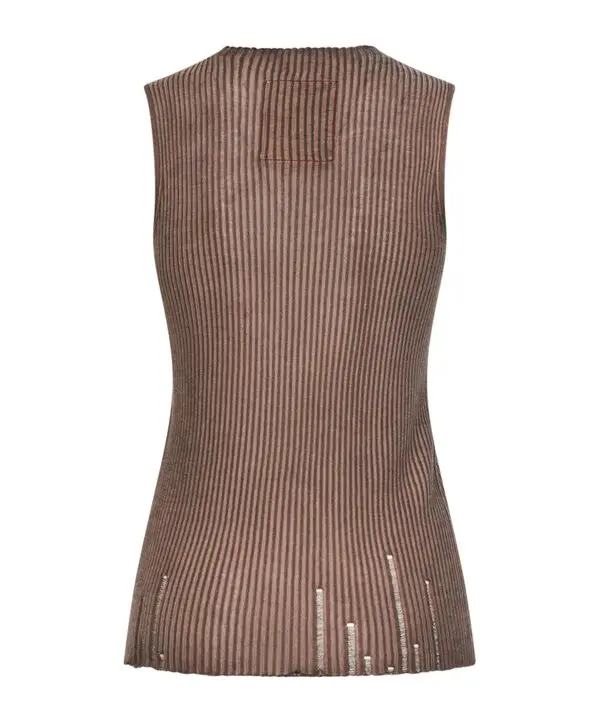 UMA WANG Ribbed Knit Sleeveless Pullover