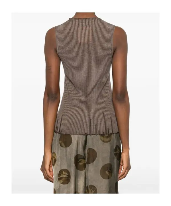 UMA WANG Ribbed Knit Sleeveless Pullover