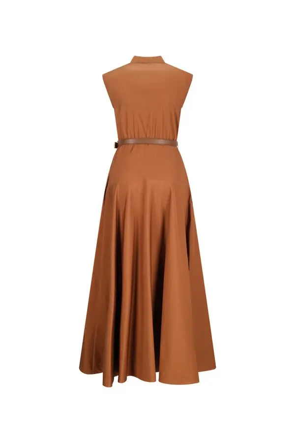 Max Mara Belted Cotton Midi Dress