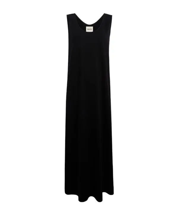 Khaite Sleeveless Round Neck Silk Knit Maxi Dress