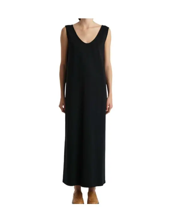 Khaite Sleeveless Round Neck Silk Knit Maxi Dress