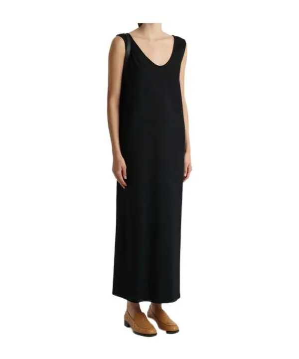 Khaite Sleeveless Round Neck Silk Knit Maxi Dress