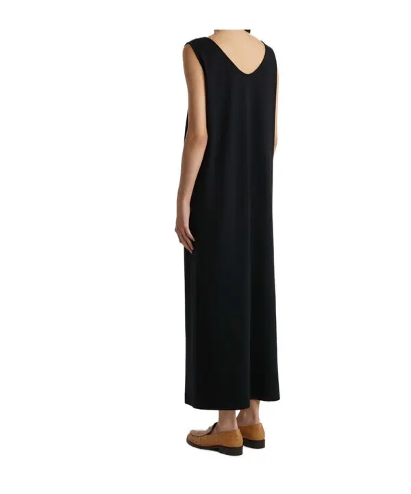 Khaite Sleeveless Round Neck Silk Knit Maxi Dress