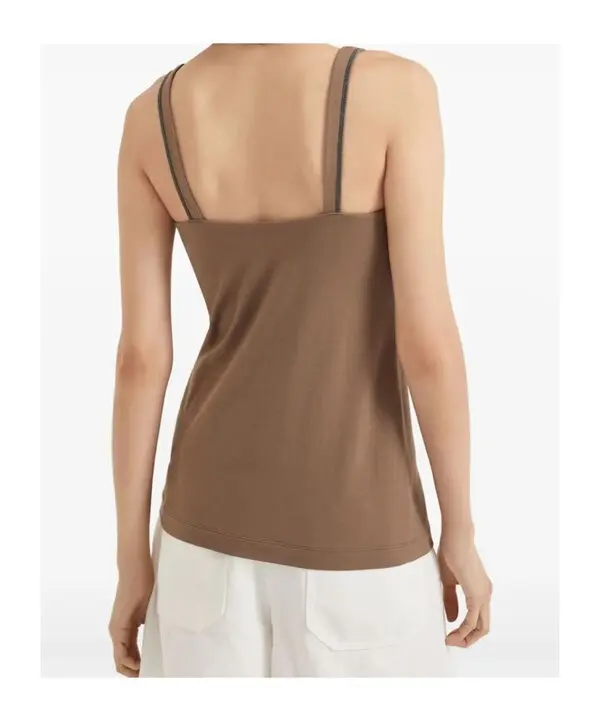 Brunello Cucinelli Sleeveless V-neck Camisole Top - Brown