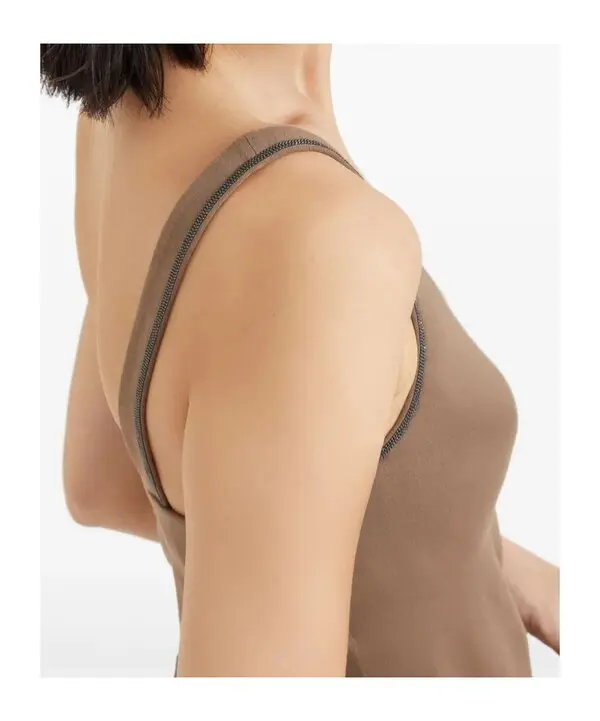 Brunello Cucinelli Sleeveless V-neck Camisole Top - Brown