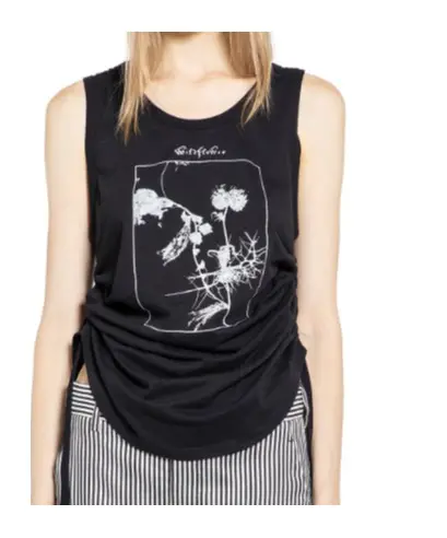ANN DEMEULEMEESTER Sleeveless Vest With Wildflower Print - Black