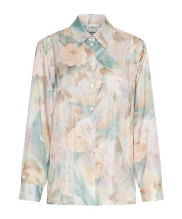 Marella Printed Silk Habotai Shirt