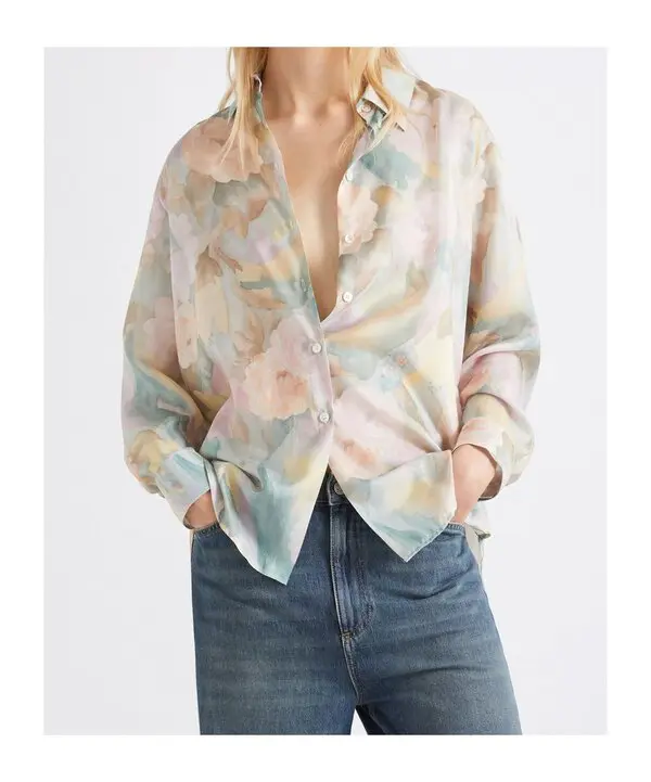 Marella Printed Silk Habotai Shirt