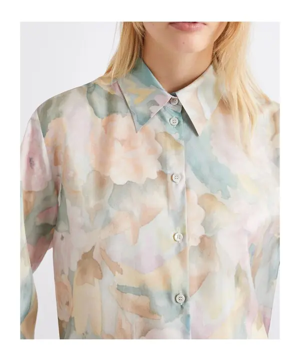 Marella Printed Silk Habotai Shirt