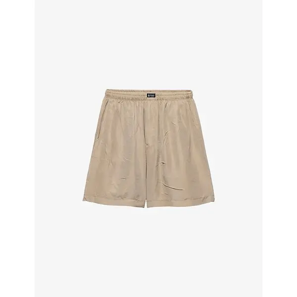 Prada Logo-patch Silk-blend Bermuda Shorts