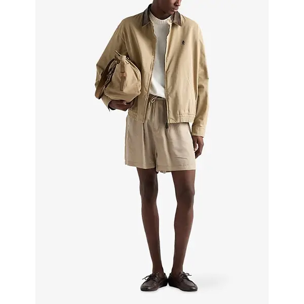 Prada Logo-patch Silk-blend Bermuda Shorts