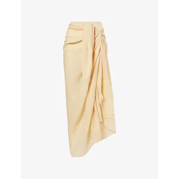 Monday Swimwear St. Tropez Crinkled Linen Sarong - Raffia Crinkle