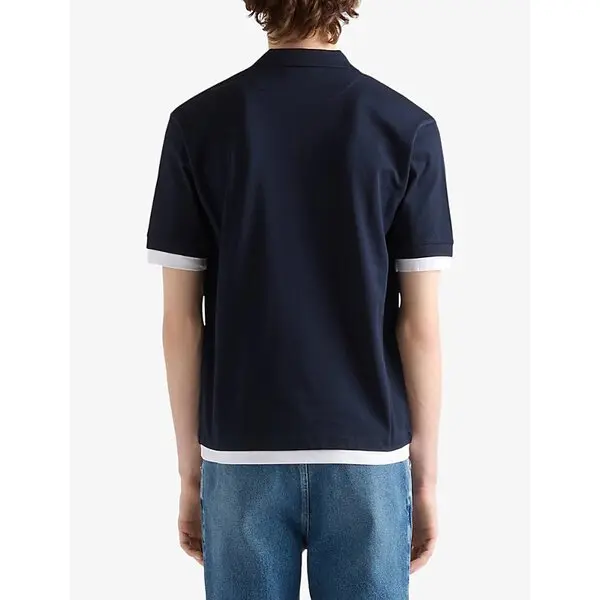 Prada Logo-embroidered Cotton Polo Shirt