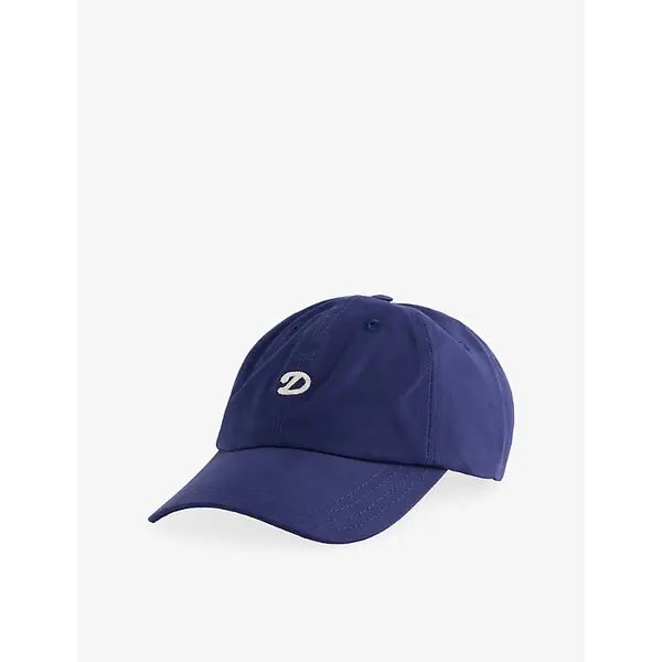 DRAKE'S Chainstitch D Logo Cotton Cap - Navy