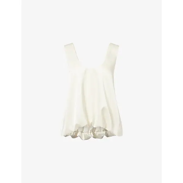 ATELIER NINETY FIVE Sleeveless Satin Bubble Hem Top