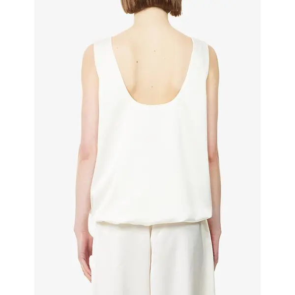 ATELIER NINETY FIVE Sleeveless Satin Bubble Hem Top