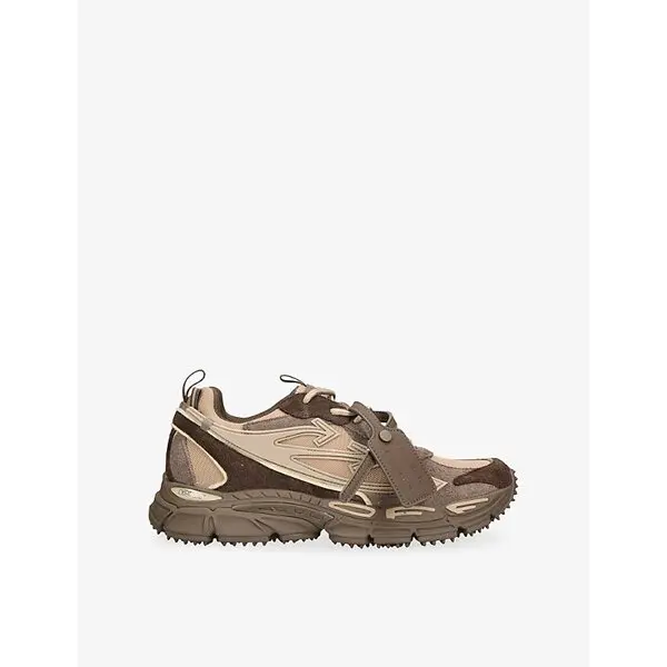 Off-White Be Right Back" Mesh And Suede Lace-up Trainers - Mid Brown