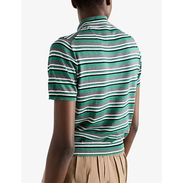 Prada Striped Cotton Polo Shirt