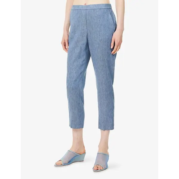 Theory Treeca Pull-on Linen-blend Trousers