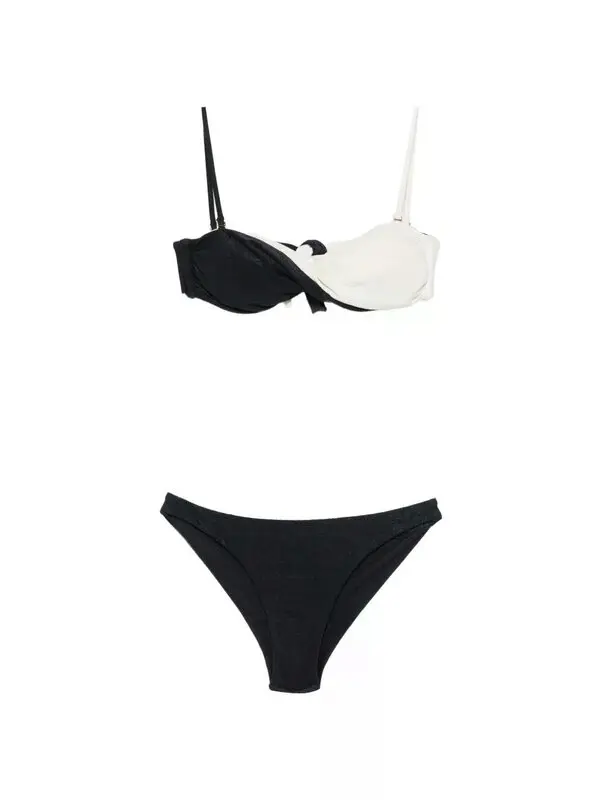 AGUA DE COCO Twist-detail Bikini Top - Black