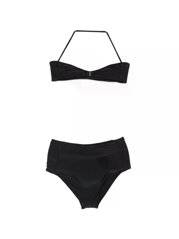N°21 Cross-over Cut-out Bikini Set - Black