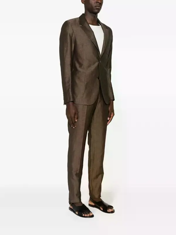 Emporio Armani Single-breasted Linen Blend Suit