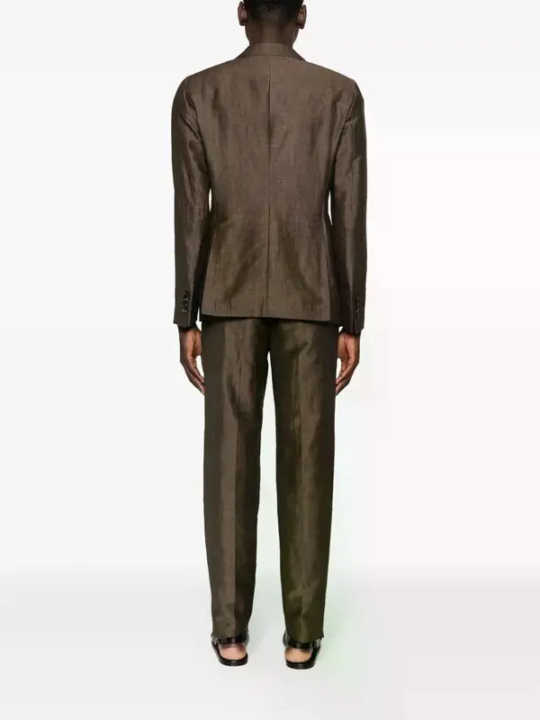Emporio Armani Single-breasted Linen Blend Suit