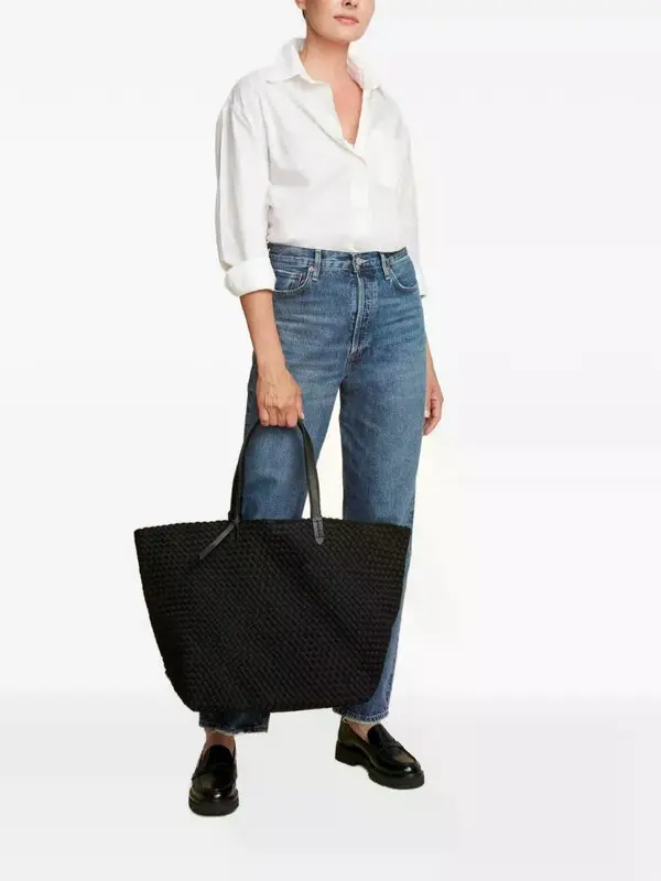 NAGHEDI Large Jet Setter Handwoven Tote Bag - Black