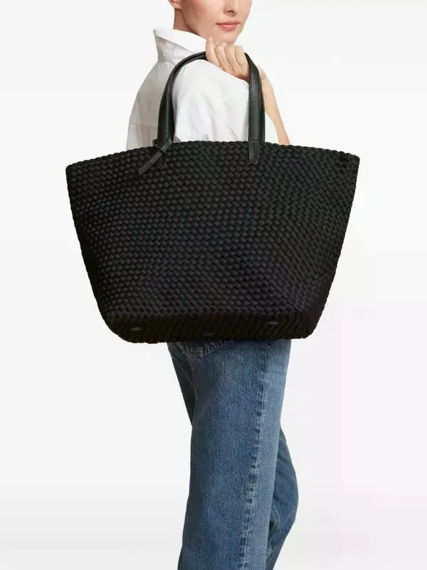 NAGHEDI Large Jet Setter Handwoven Tote Bag - Black