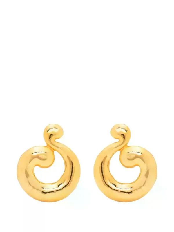 SUSAN CAPLAN Hammered Swirl Clip-on Earrings - Gold
