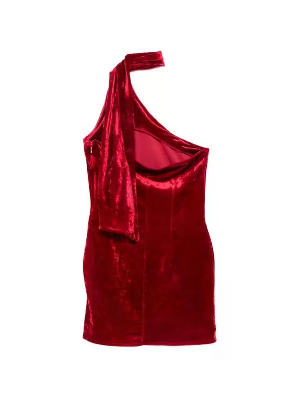 Gianfranco Ferre 1990s One-shoulder Velvet Mini Dress