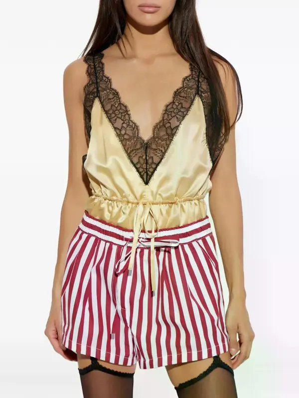 Dolce & Gabbana Silk Lace-trimmed Bodysuit