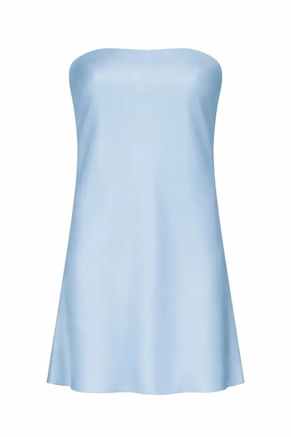 LILY ROU Sky Bandeau Mini Silk Slip Dress