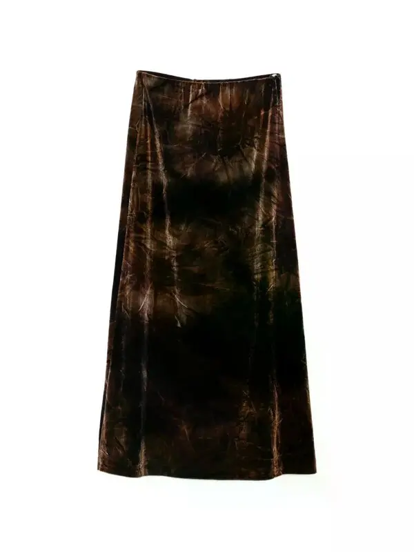 Missoni 1990s Velvet Midi Skirt - Brown