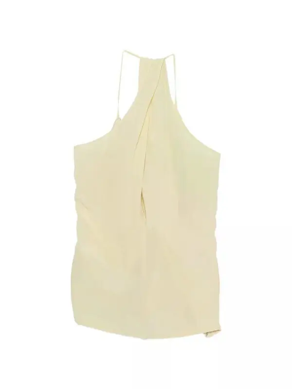 ALYSI Twisted-front Silk Top