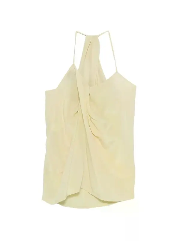 ALYSI Twisted-front Silk Top