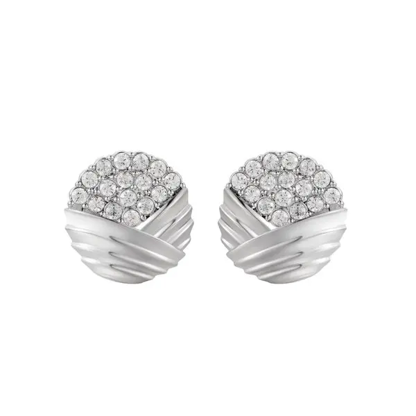 ONEWILDONE Sculptural Pavé Zirconia Plated Earrings - Silver