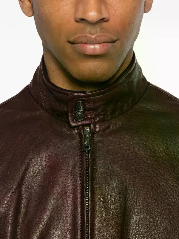 Tagliatore Ice Pebbled Leather Jacket