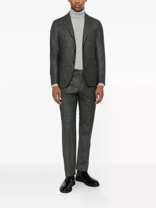 Tagliatore Check-pattern Single-breasted Suit - Grey