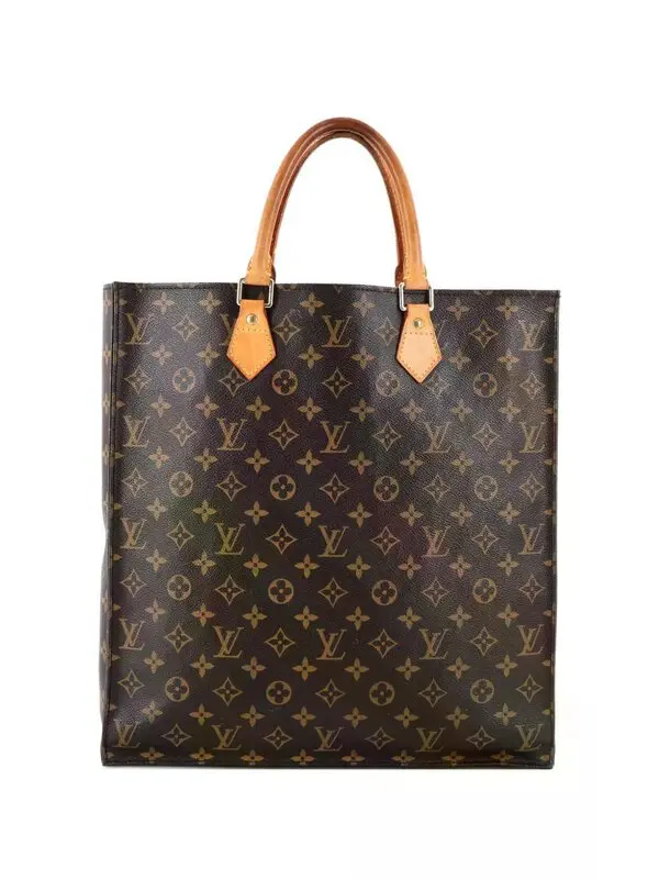 LOUIS VUITTON Monogram Canvas Sac Plat Tote Bag - Brown
