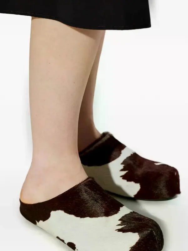 Marni Animal-print Calf-hair Sandals - Brown