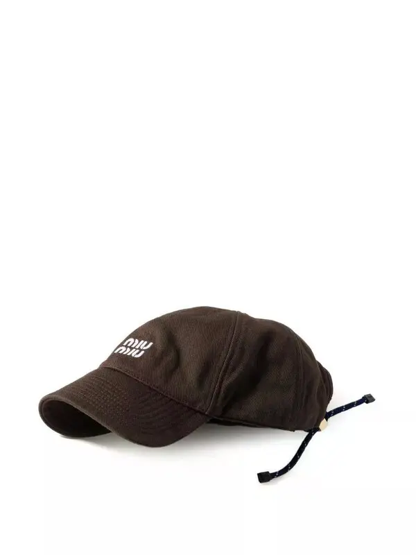 Miu Miu Denim Baseball Cap - Brown